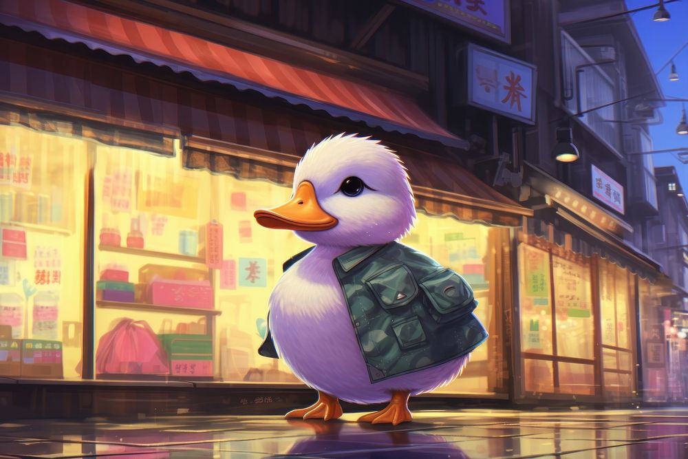Adorable duck cartoon city representation. | Free Photo Illustration ...