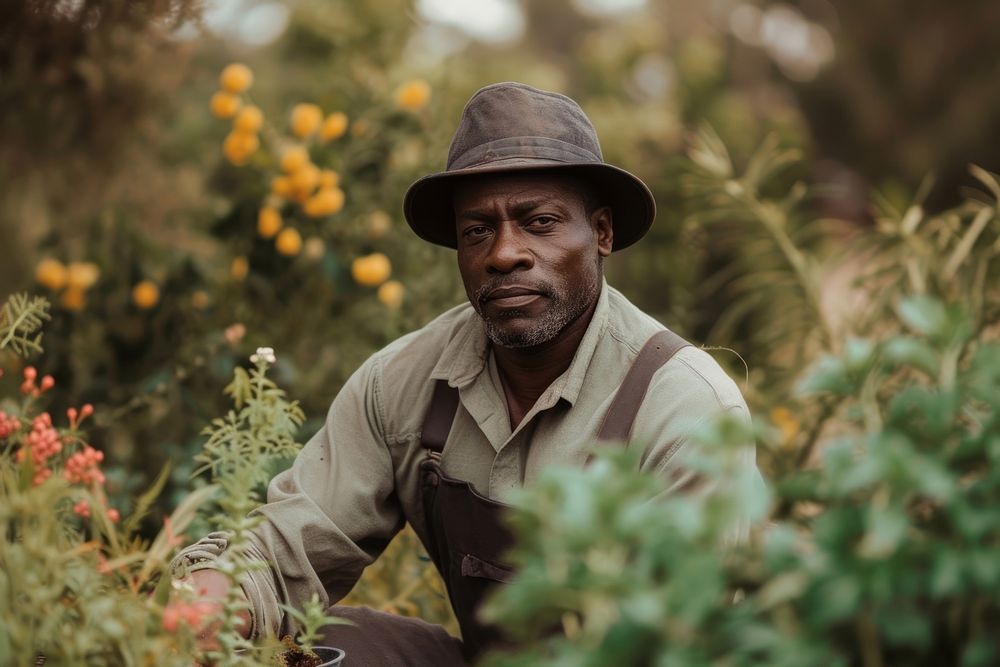 Black man gardening portrait outdoors | Free Photo - rawpixel