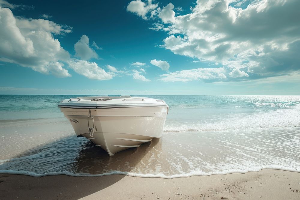 White speed boat beach outdoors | Premium Photo - rawpixel