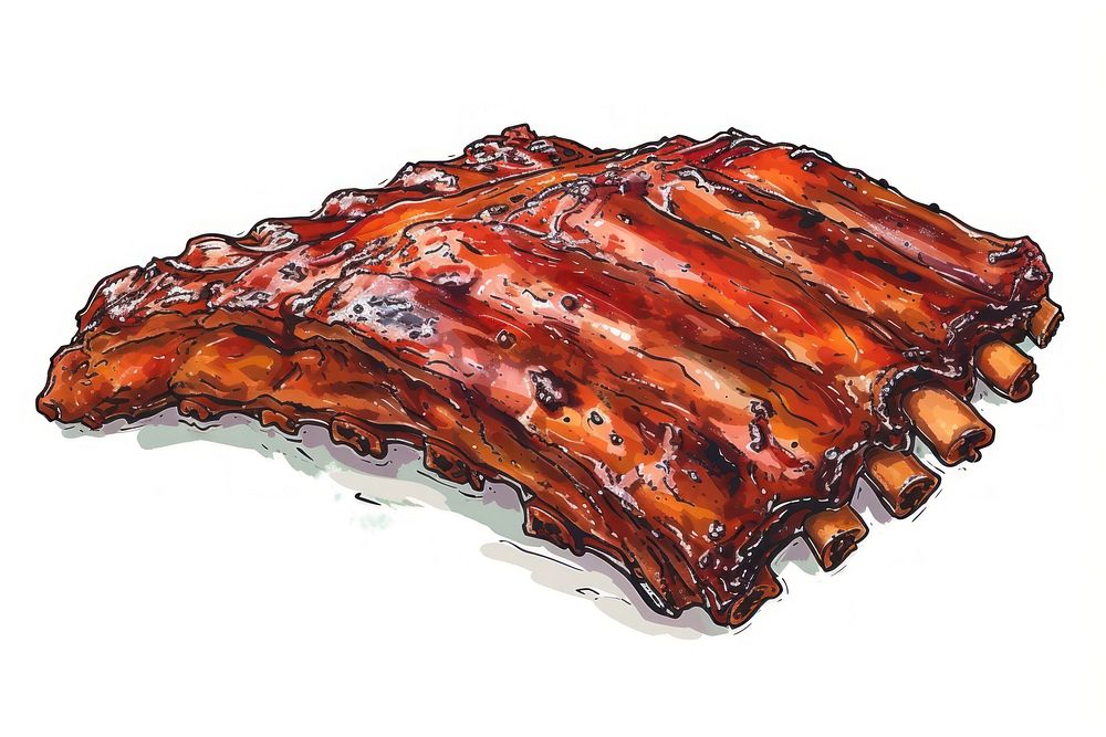 Antique barbecue ribs food white | Free Photo Illustration - rawpixel