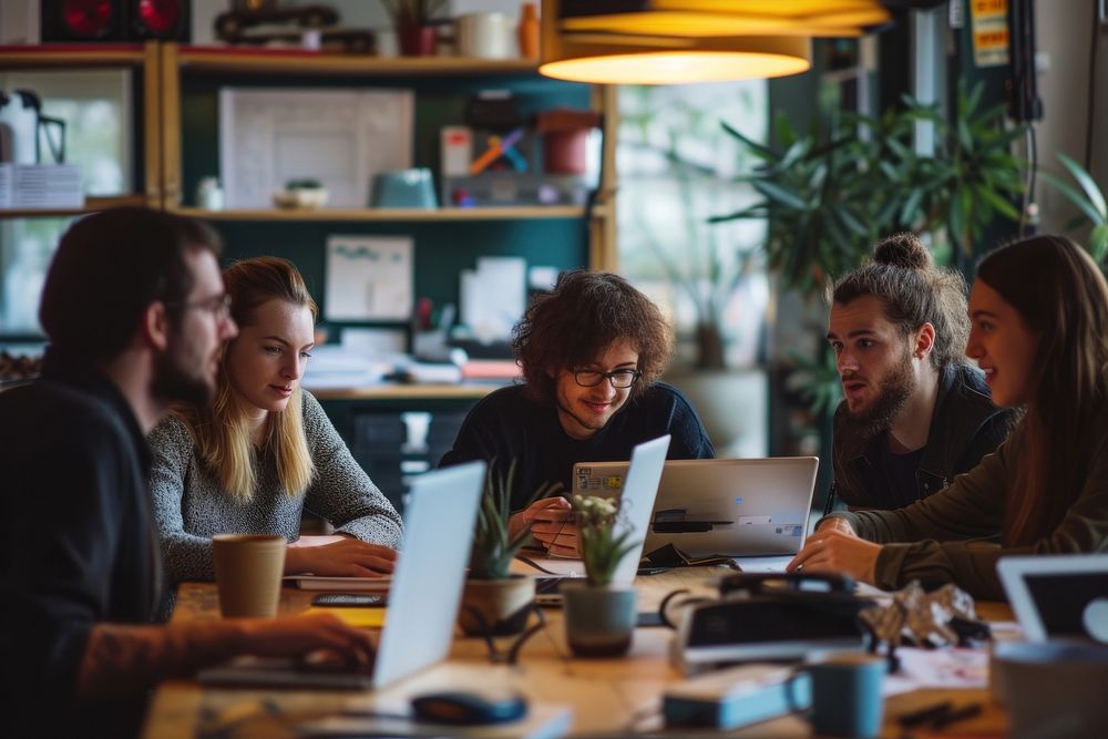 Team an office computer working | Premium Photo - rawpixel