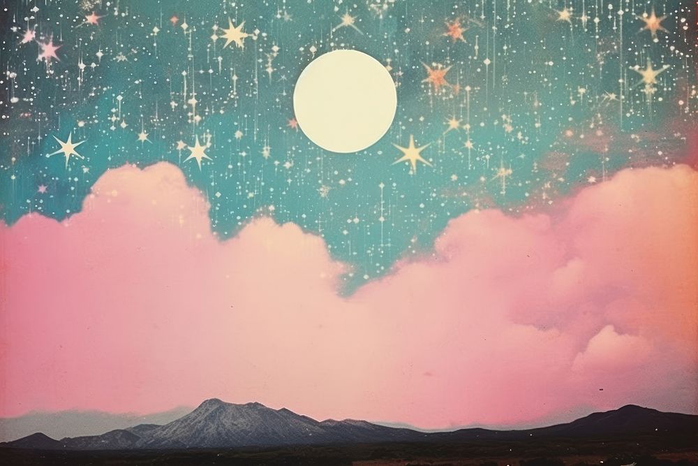 Retro dreamy stars sky astronomy | Premium Photo Illustration - rawpixel