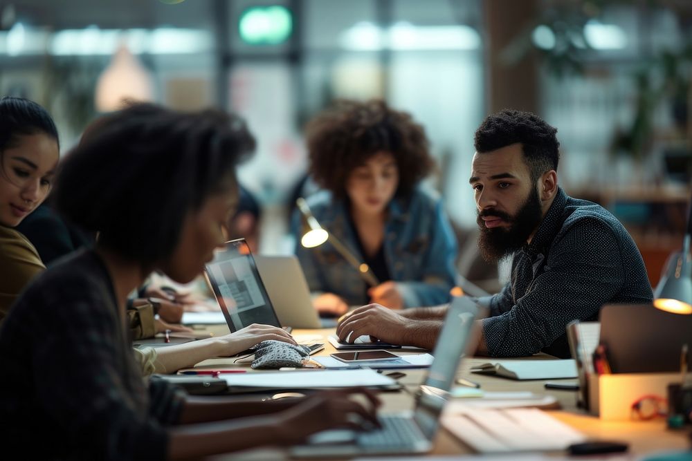 Team an office computer working | Premium Photo - rawpixel