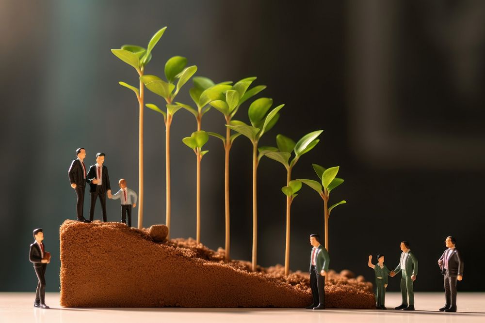 Sustainable business plant togetherness cooperation. | Premium Photo ...