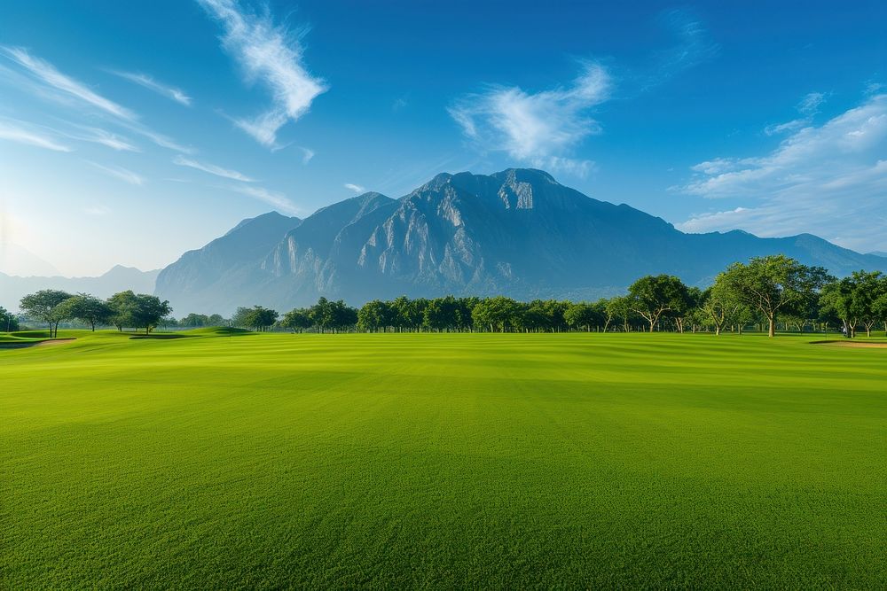 Golf Course sky landscape mountain | Free Photo - rawpixel