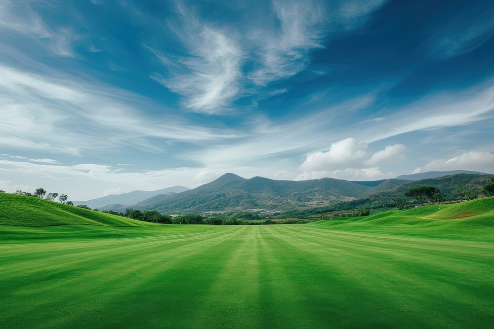 Golf Course sky landscape panoramic. | Free Photo - rawpixel