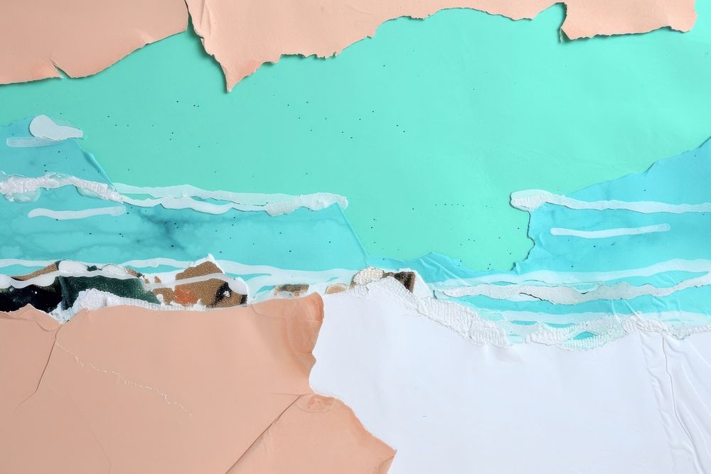 Abstract beach ripped paper art | Free Photo Illustration - rawpixel