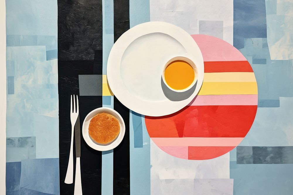 Abstract breakfast ripped paper collage | Premium Photo Illustration ...