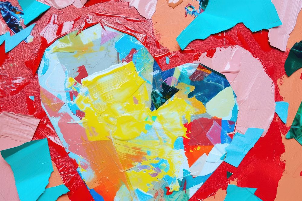 Abstract heart ripped paper collage | Premium Photo Illustration - rawpixel