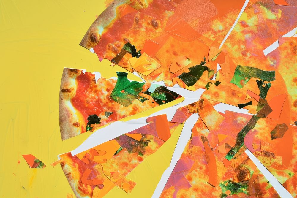 Abstract pizza ripped paper art | Free Photo Illustration - rawpixel