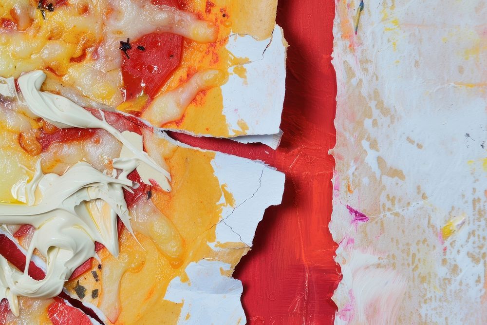 Abstract pizza ripped paper art | Free Photo Illustration - rawpixel