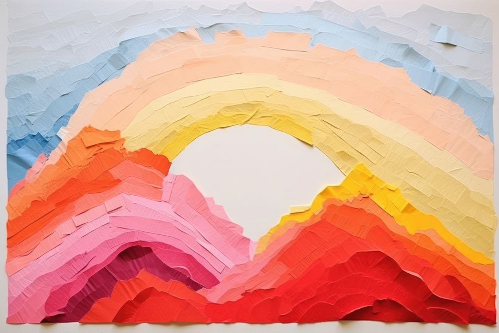 Abstract rainbow mountain ripped paper | Premium Photo Illustration ...