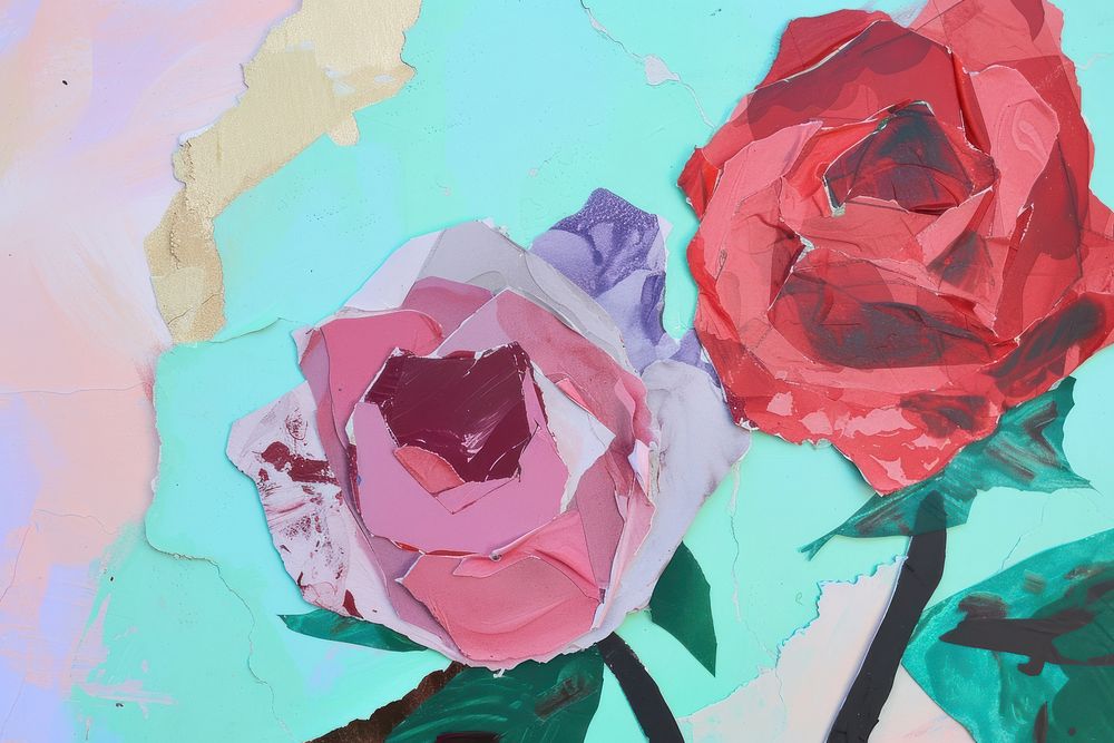 Abstract roses ripped paper art | Free Photo Illustration - rawpixel