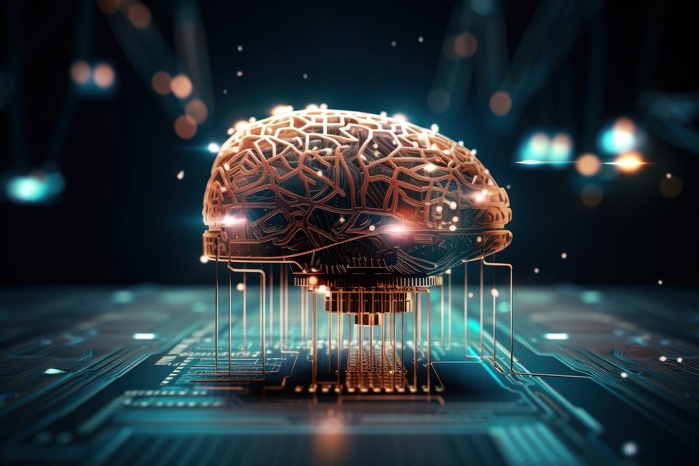 Brain circuit board electronics cyberspace. | Premium Photo ...