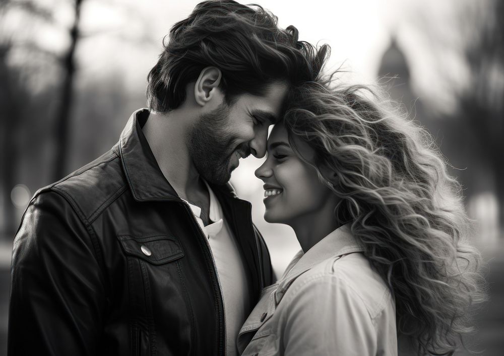 Hispanic cute couple portrait kissing | Free Photo - rawpixel