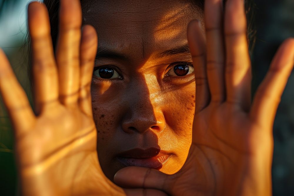 Filipino Hopeful portrait finger photo. | Free Photo - rawpixel