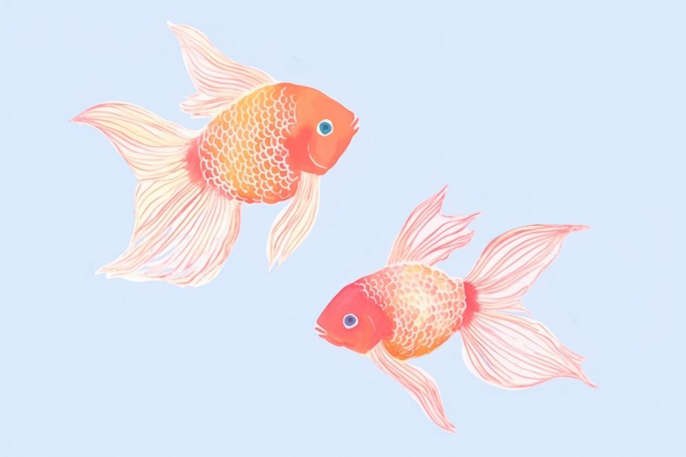Goldfish drawing animal pomacentridae. AI | Premium Photo Illustration ...
