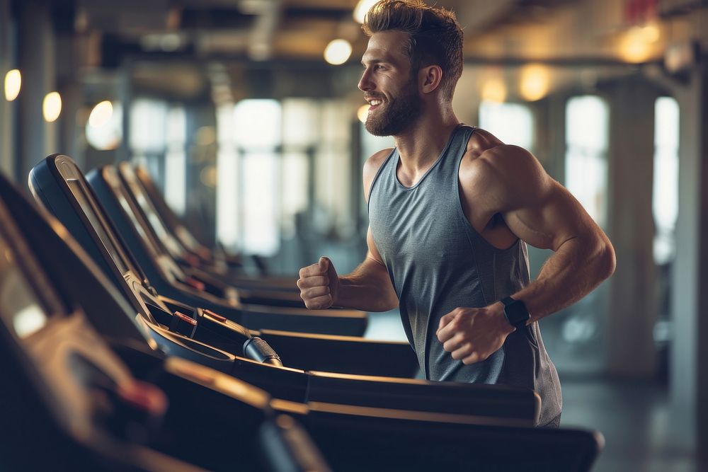 young man jogging treadmill sports | Premium Photo - rawpixel
