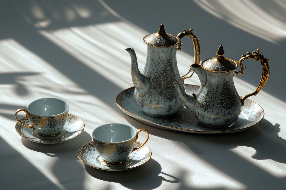 Arabic coffee pot set porcelain | Free Photo - rawpixel