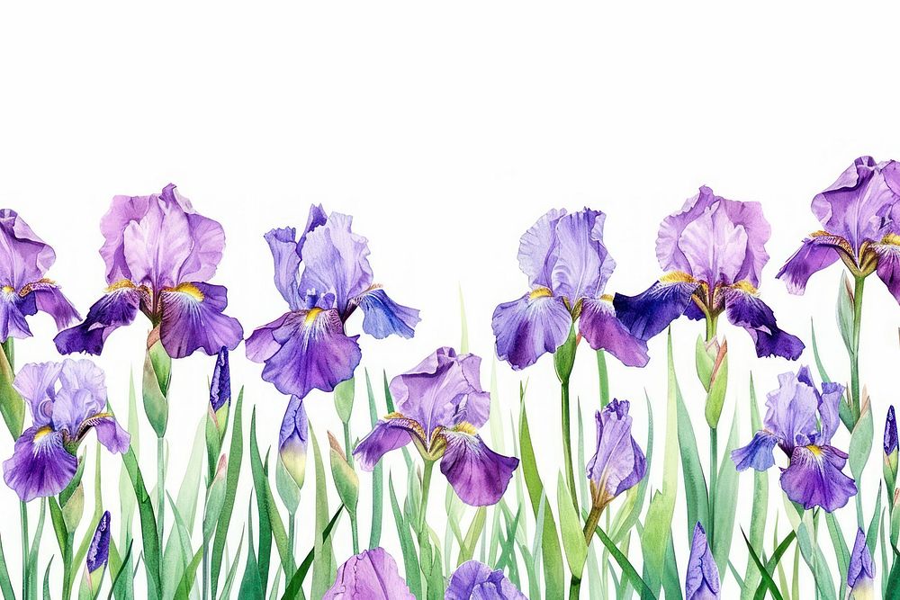 Iris flowers border blossom nature | Premium Photo Illustration - rawpixel