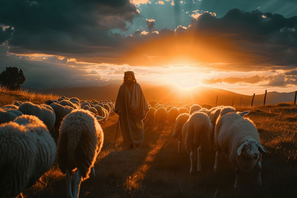 Jesus sheep photography livestock. | Free Photo - rawpixel