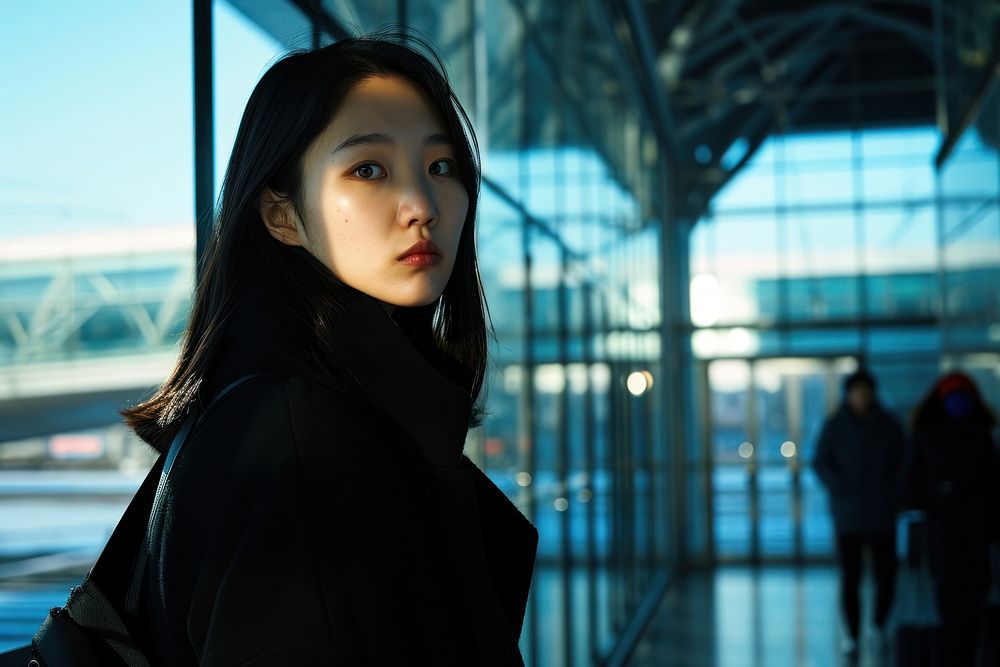 Waiting portrait airport adult. | Premium Photo - rawpixel