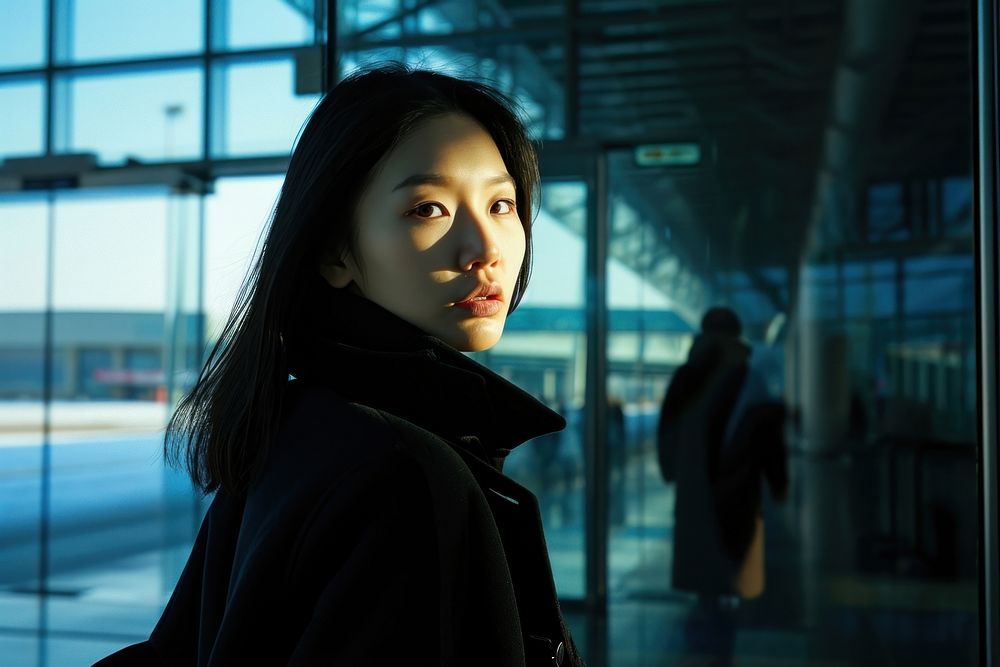 Waiting portrait airport adult. | Free Photo - rawpixel