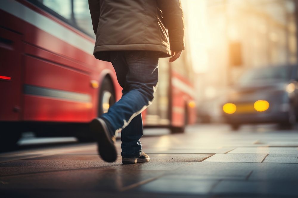 Stepping bus vehicle walking. | Free Photo - rawpixel