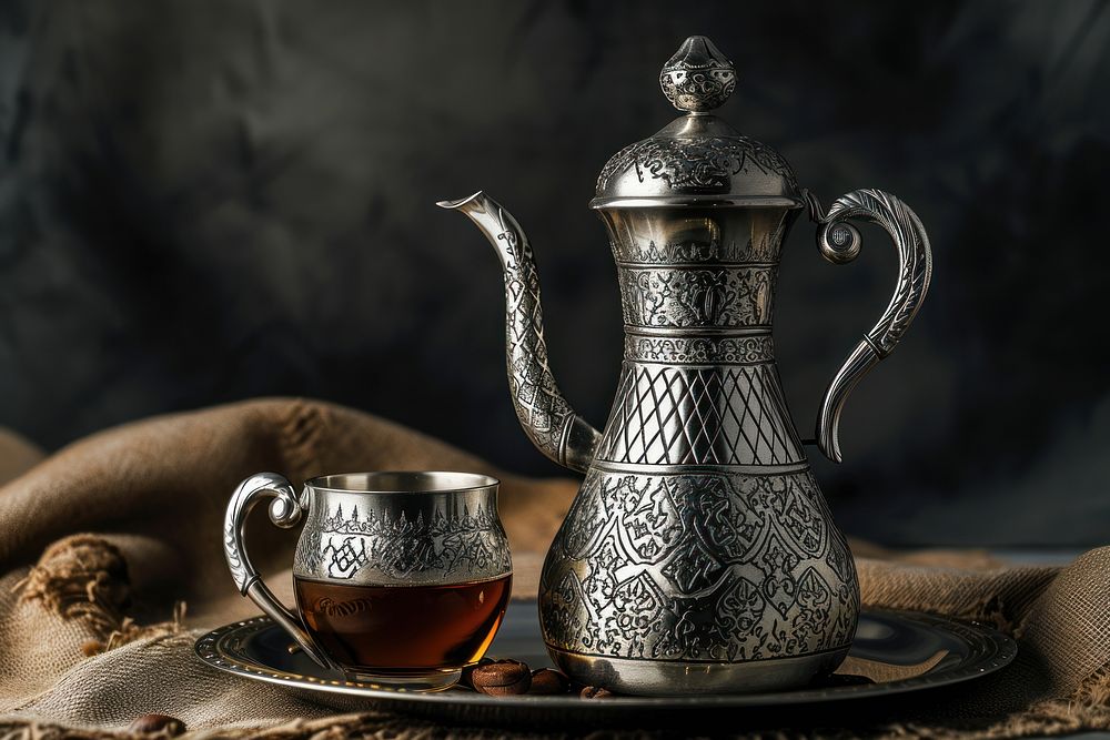 Arabic coffee pot set teapot | Free Photo - rawpixel