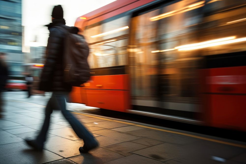 Public transport bus vehicle walking. | Free Photo - rawpixel
