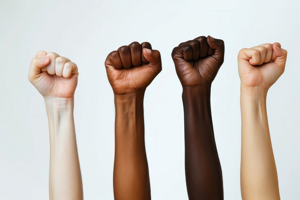 Arms raising 3 mixed races | Free Photo - rawpixel