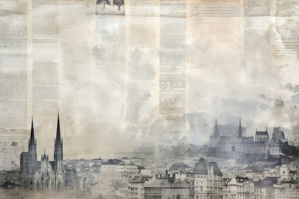 Cityscape ephemera border backgrounds newspaper | Premium Photo ...
