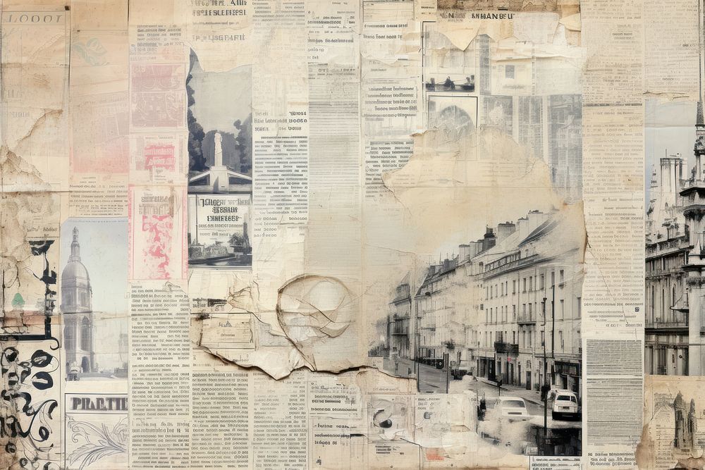Cityscape ephemera border newspaper backgrounds | Premium Photo ...