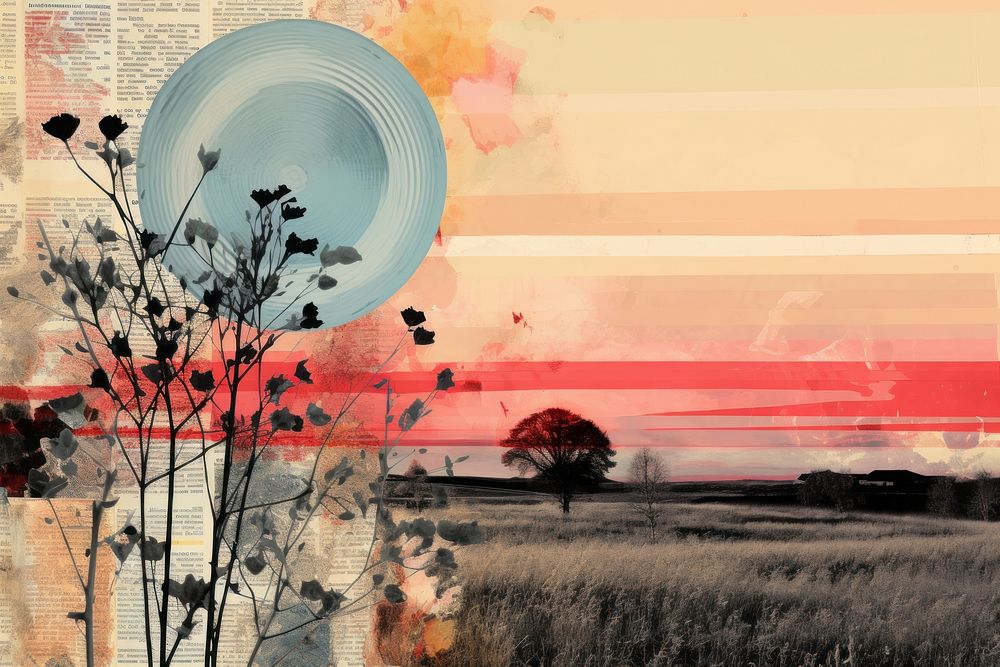Vinyl record landscapes outdoors painting | Free Photo Illustration ...