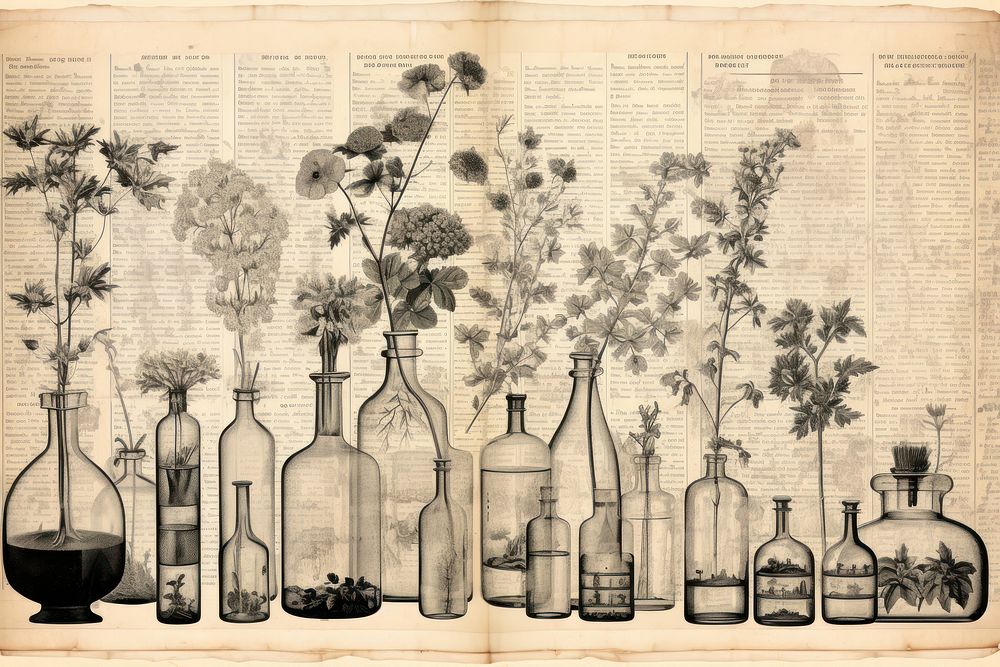 Science tubes and flasks ephemera | Premium Photo Illustration - rawpixel