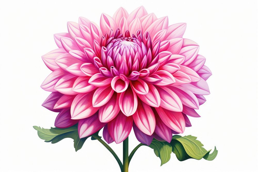 Botanical illustration dahlia flower plant | Premium Photo Illustration ...