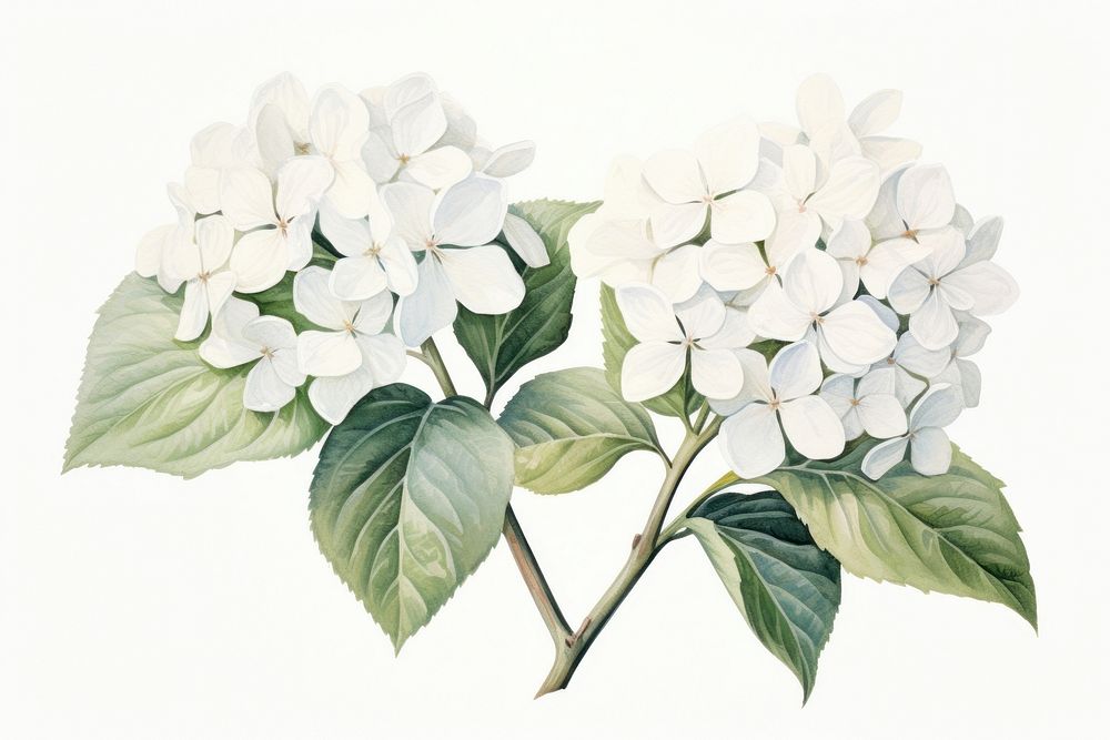 Botanical illustration french hydrangea flower | Premium Photo ...