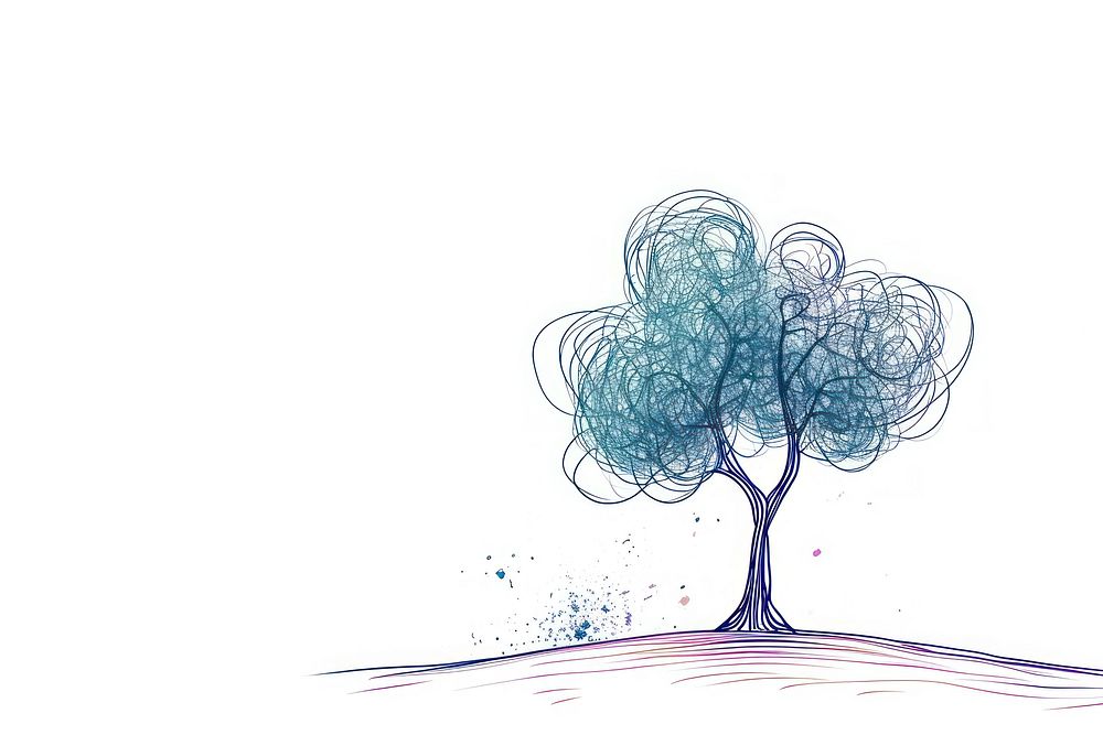 Continuous line drawing tree abstract | Free Photo Illustration - rawpixel