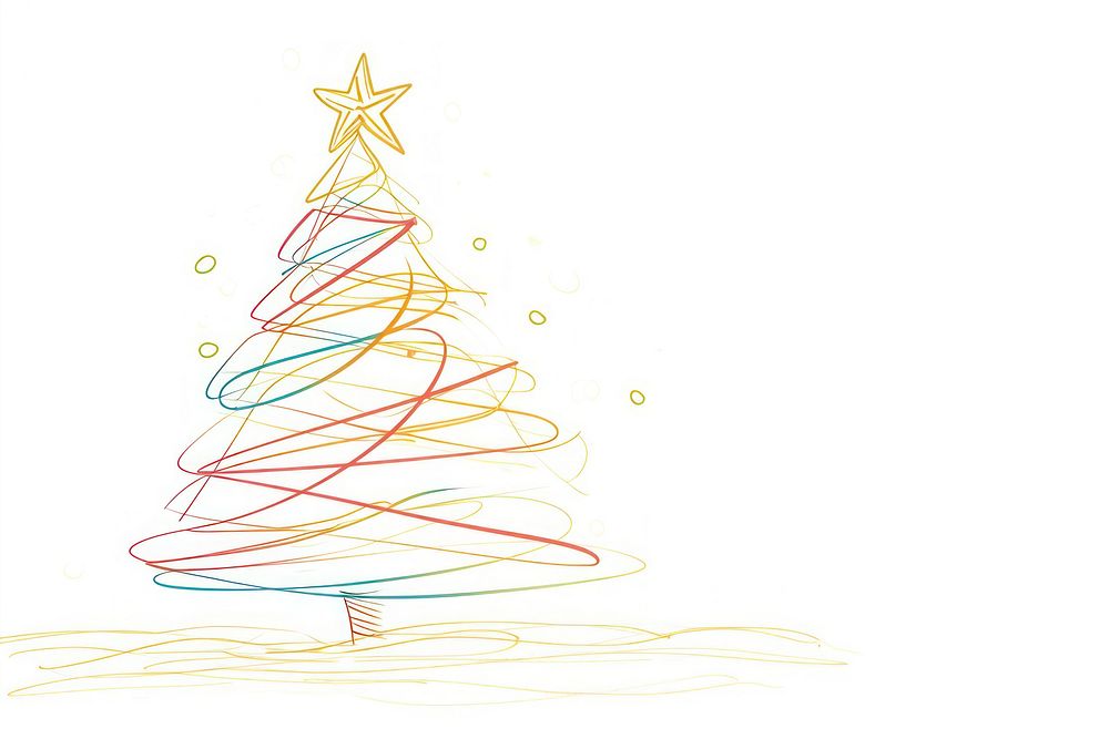 Continuous line drawing abstrat christmas | Free Photo Illustration ...