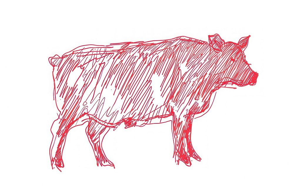 Continuous line drawing beef livestock | Free Photo Illustration - rawpixel