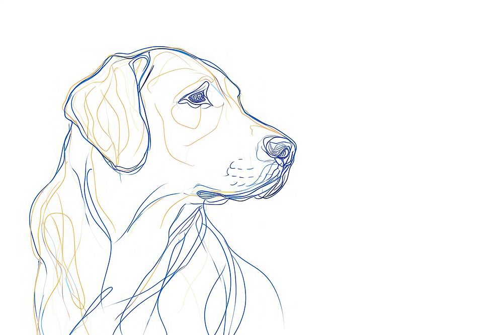 Continuous line drawing dog animal | Premium Photo Illustration - rawpixel