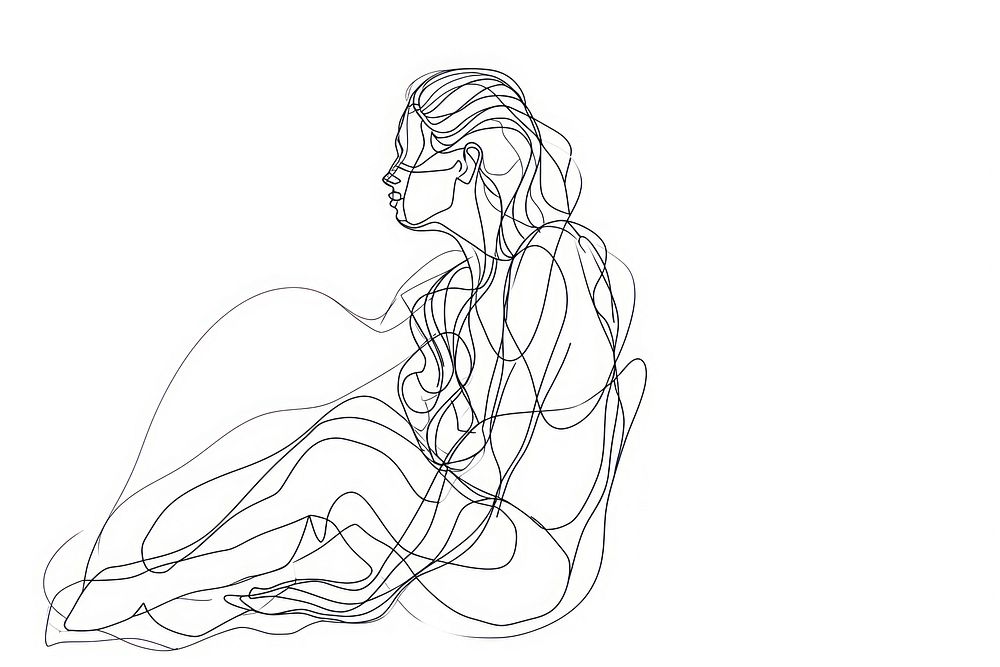 Continuous line drawing female sketch | Free Photo Illustration - rawpixel