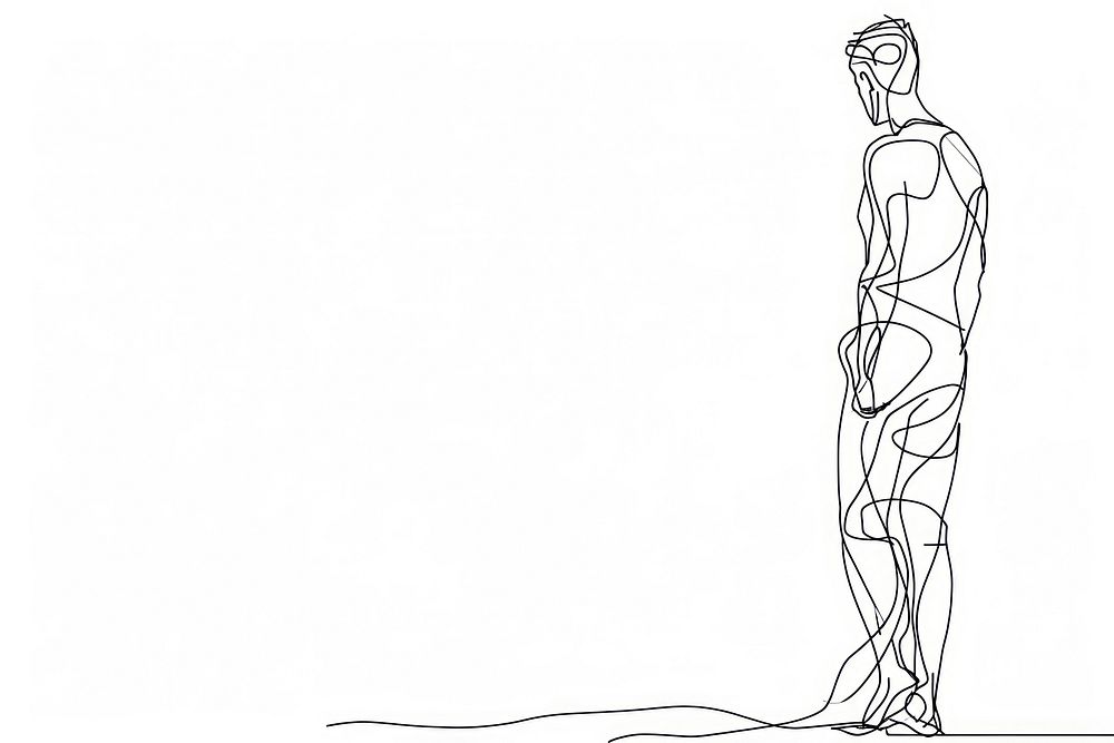 Continuous line drawing male sketch | Premium Photo Illustration - rawpixel