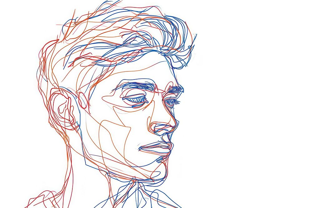 Continuous line drawing male sketch | Free Photo Illustration - rawpixel