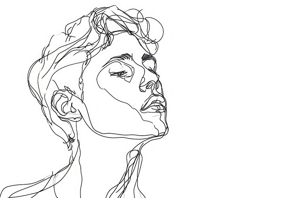 Continuous line drawing male sketch | Premium Photo Illustration - rawpixel