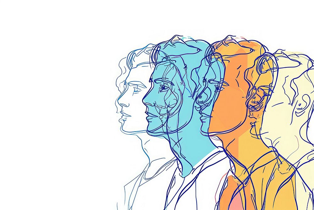 Continuous line drawing men sketch | Free Photo Illustration - rawpixel