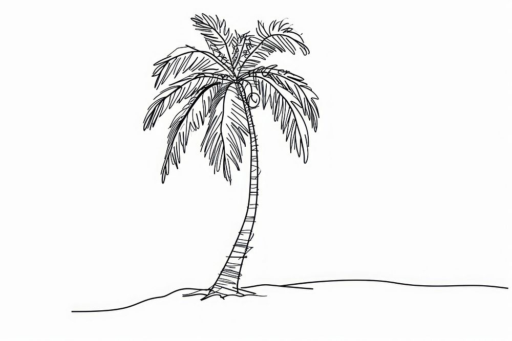 Continuous line drawing palm tree | Free Photo Illustration - rawpixel
