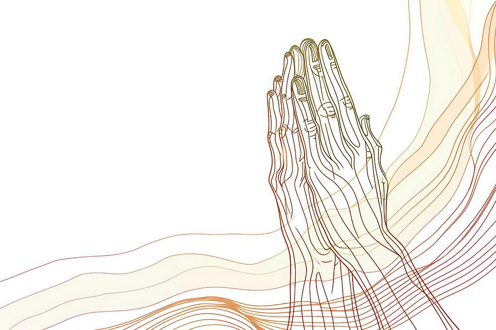 Continuous line drawing praying hands | Free Photo Illustration - rawpixel
