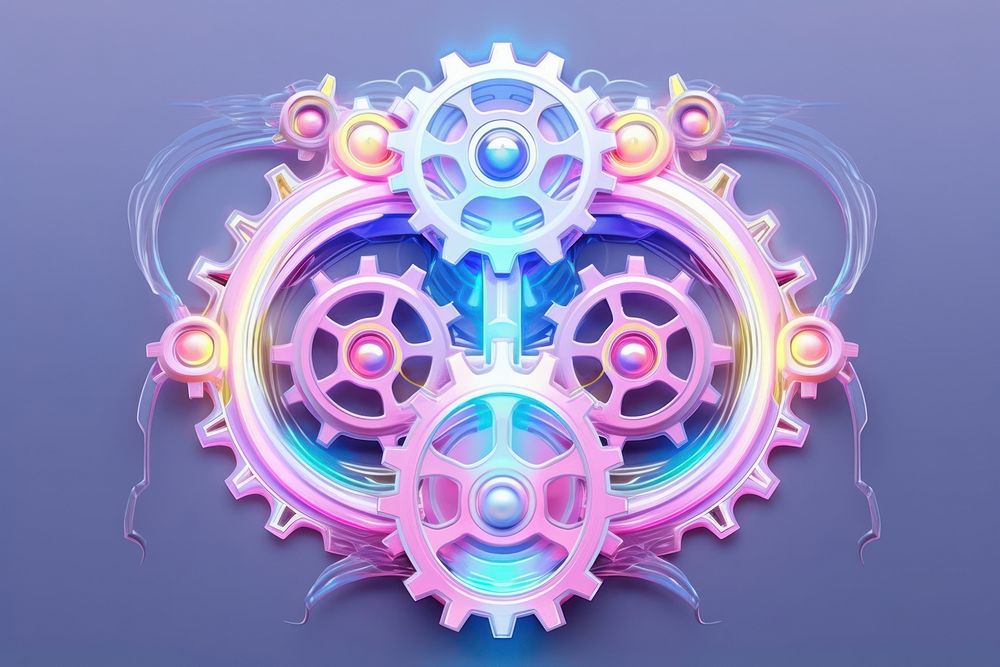 Gear neon pattern purple art. | Free Photo Illustration - rawpixel