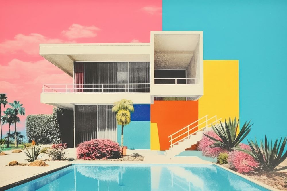 Collage Retro dreamy architecture building | Free Photo Illustration ...